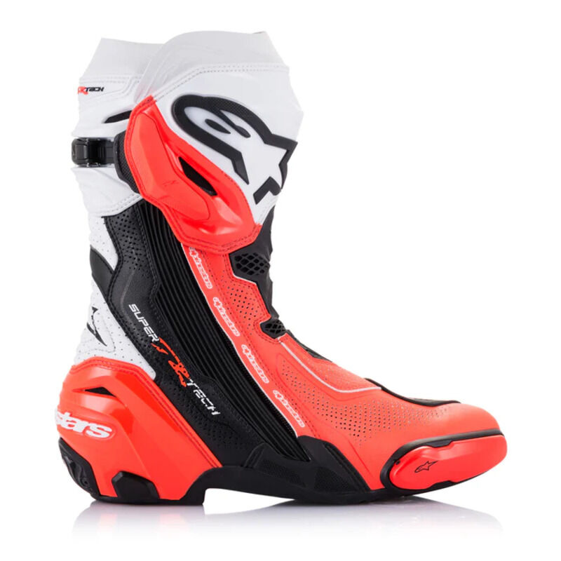 Alpinestars Boots Supertech R V2 Vented Black White Fluro Red