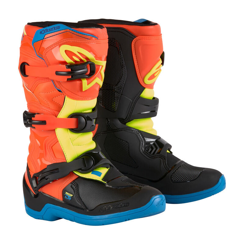 Alpinestars Boots TECH 3S Youth Fluro Orange/Enamel Blue Fluro Yellow
